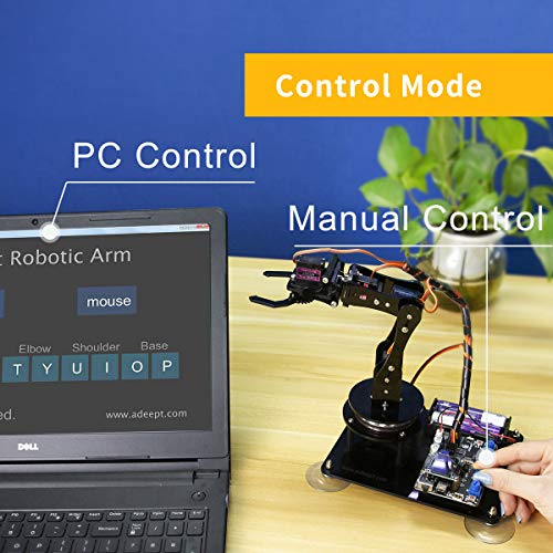 Adeept 5 Dof Robot Arm Kit 5axis Robotic Compatible With Arduino Ide Programmable Diy Coding