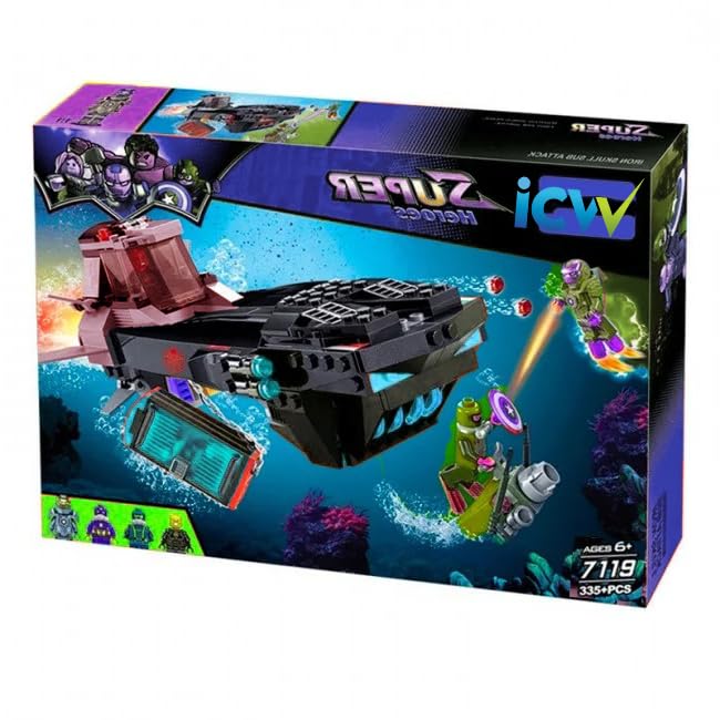 ICW Super Heroes Skull Sub Attack Battleship Fight Building Blocks ...