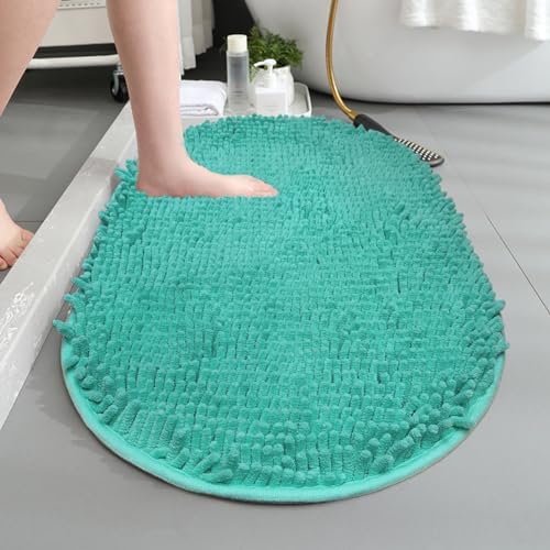Amazon.com: Chardin home Turquoise Crochet Bathrug, 100% Cotton Oval ...