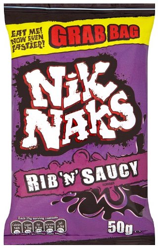 Buy Nik Naks Rib 'n' Saucy Flavour Corn Snacks Grab Bag 50 G (Pack of ...