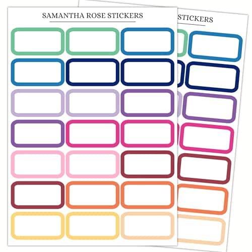 Amazon.com: Colorful Half Box Planner Stickers, Rounded Edge Half Box ...