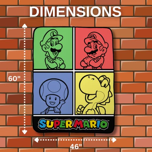 Franco Super Mario Bedding Super Soft Micro Raschel Throw, 46 in x 60 ...