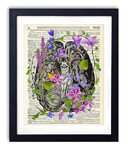 Amazon.com: Human Brain with Vines Crystals and Flowers, Vintage ...