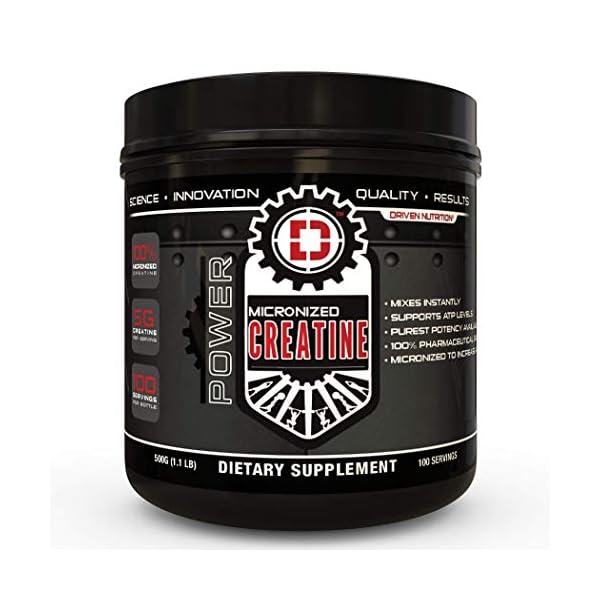 Driven Nutrition-Micronized Creatine (500gm), Unflavored, Gluten Free ...