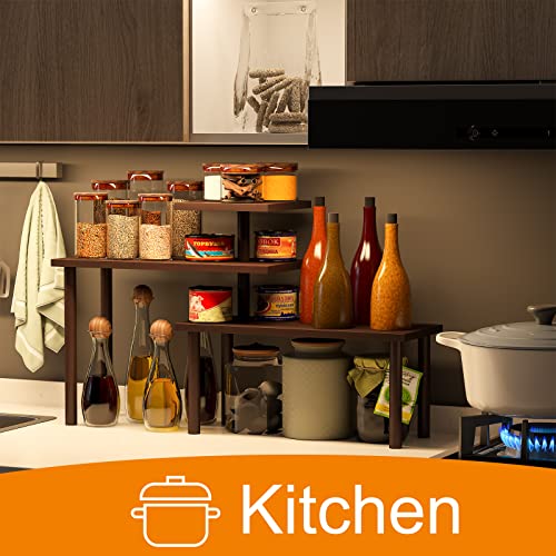 Snapklik.com : GHWIE Countertop Organizer Corner Shelf - 3 Tier Bamboo ...