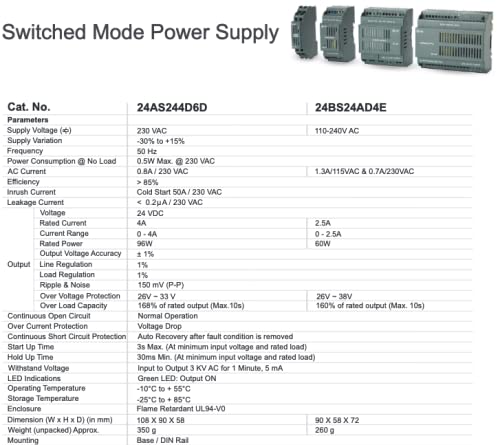 GIC Make SMPS 60W 24V 2.5A (Cat No: 24BS24AD4E) : Amazon.in: Computers ...