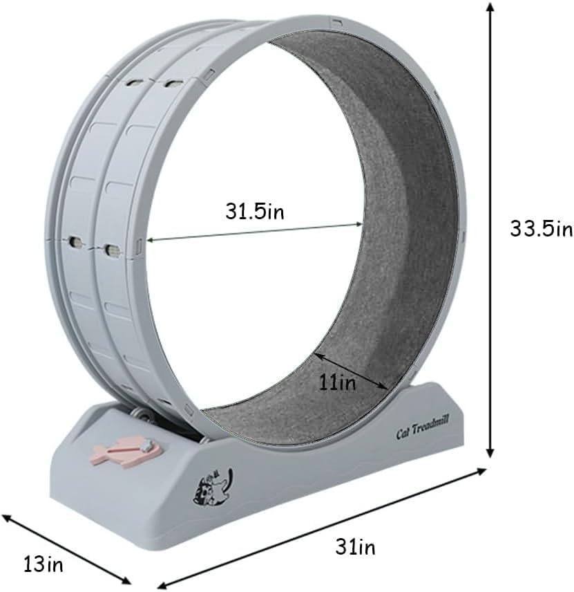 GYKLE Cat Exercise Wheel, Cat Treadmill Running Wheel with Carpeted ...