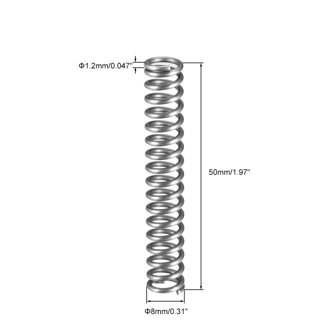 Snapklik.com : Uxcell Wire Diameter 0.047", OD 0.31", Free Length 1.97 ...
