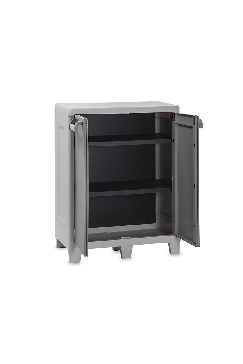 Resin Cabinet Storage Cabinet Waterproof With 1 Shelf, 60 Gallon