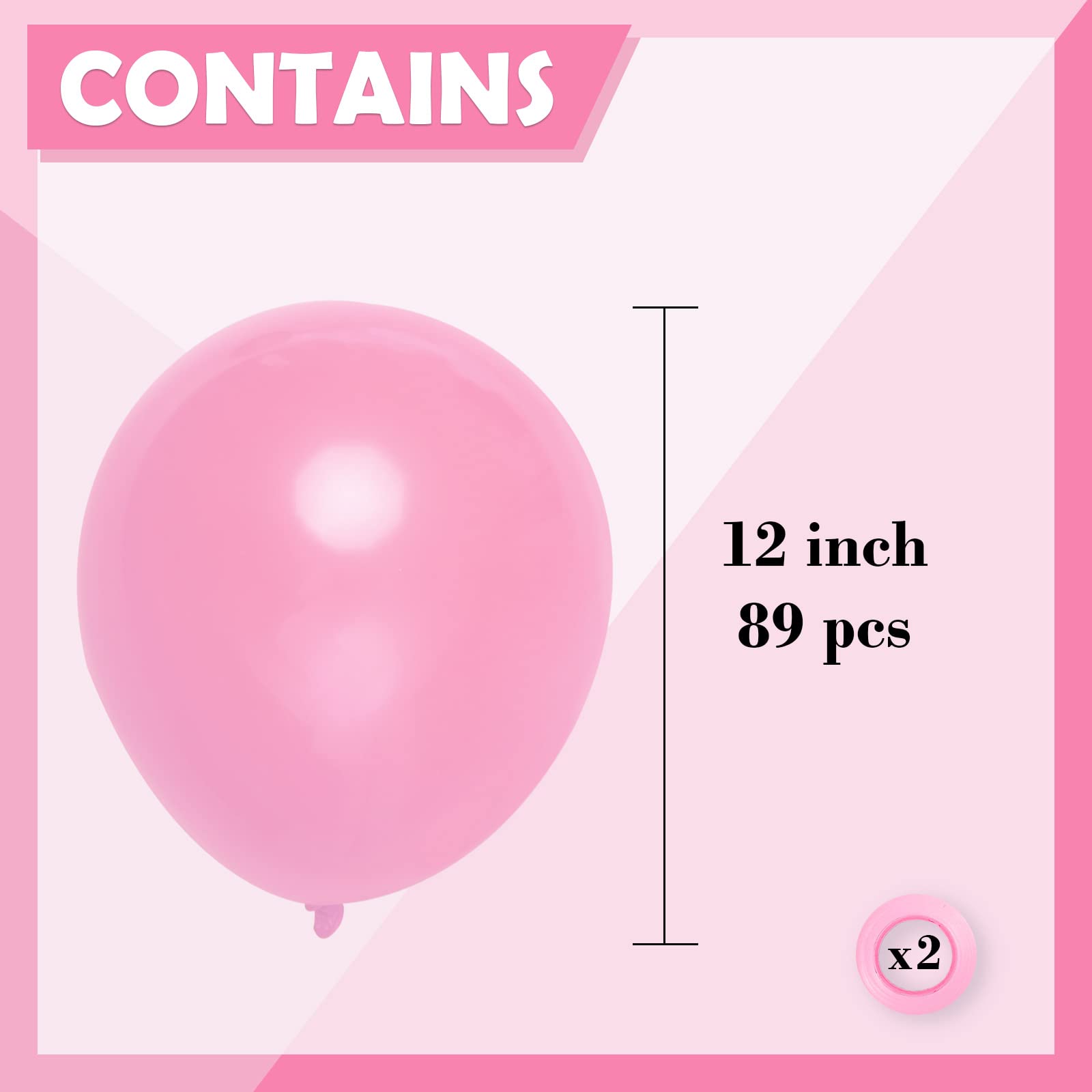 Snapklik.com : Baby Pink Balloons 12 Inch - 89Pcs Latex Party Balloons ...