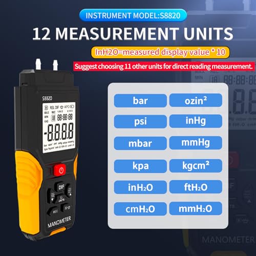 Snapklik.com : Digital Air Pressure Meter,+/-36.80kPa Dual-Port ...