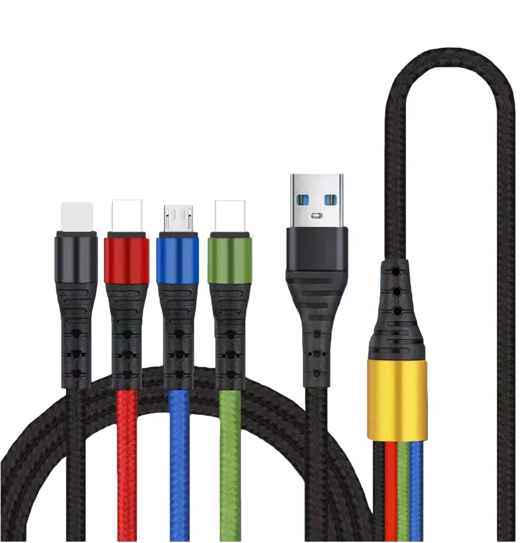 4 in 1 USB Fast Charging Cable [120CM Length] Multi-use cable for type ...