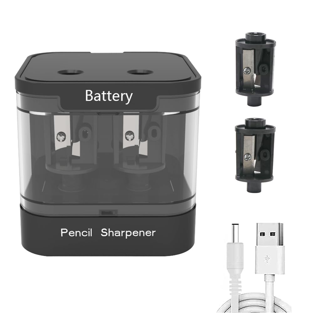 Amazon.com : Bepoper Double Hole Electric Pencil Sharpener, USB and ...