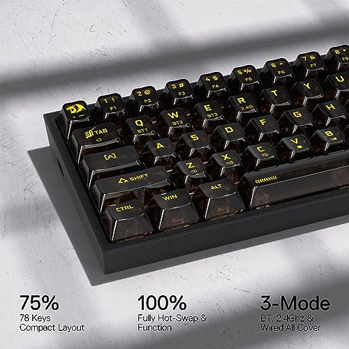 Redragon K628 PRO SE 75% 3-Mode Wireless RGB Gaming Keyboard, 78 Keys ...