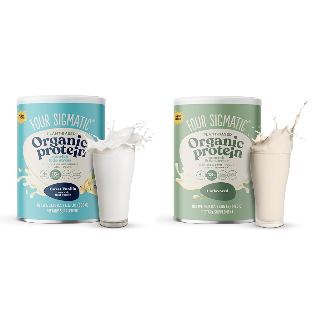 Amazon.com: Four Sigmatic Organic Vegan & Plant Protein Powders | with ...
