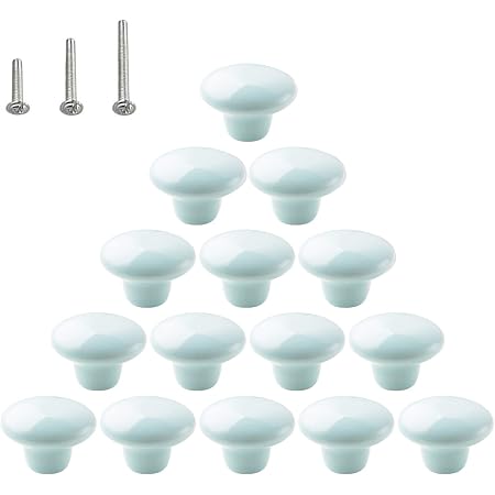 Sinyiol 1.5" Large Mushroom Shape Glossy Ceramic Cabinet Knobs, 10Pcs ...