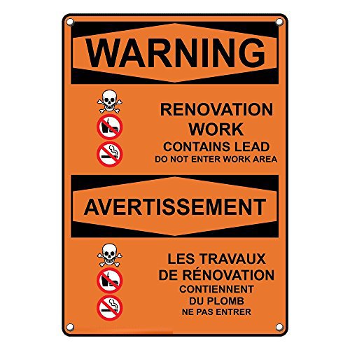 Weatherproof Plastic Vertical OSHA Warning Renovation Work Contains ...