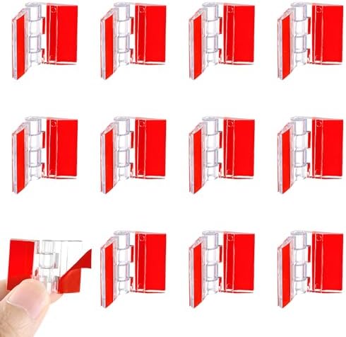 12 Pcs Clear Mini Plastic Self-Adhesive Hinges - Acrylic Folding Small ...