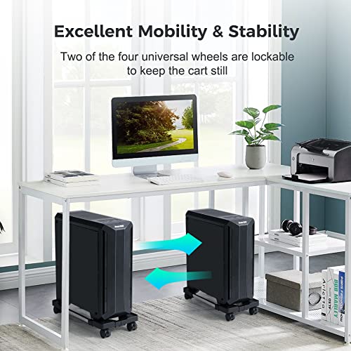 Cpu Stand, Adjustable Computer Tower Stand with 4 pcs locked Rolling ...