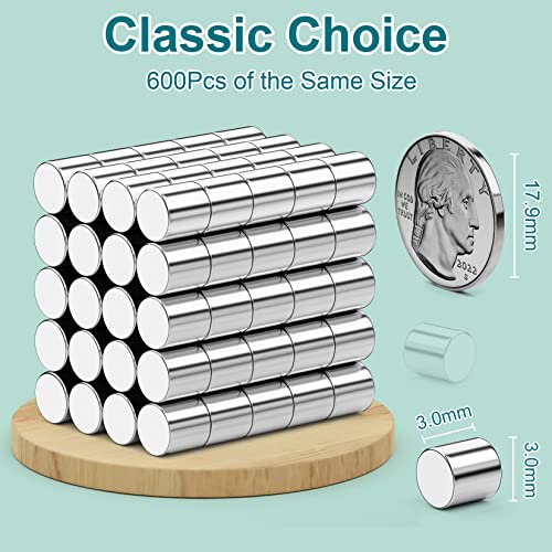 Snapklik.com : 600 Pieces Small Magnets, 3x3mm Strong Mini Magnets ...