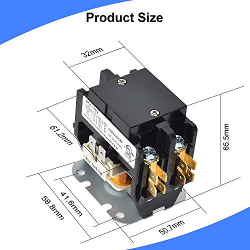 Snapklik.com : CNAODUN HVAC Contactor Air Conditioner Contactor 2 Pole ...
