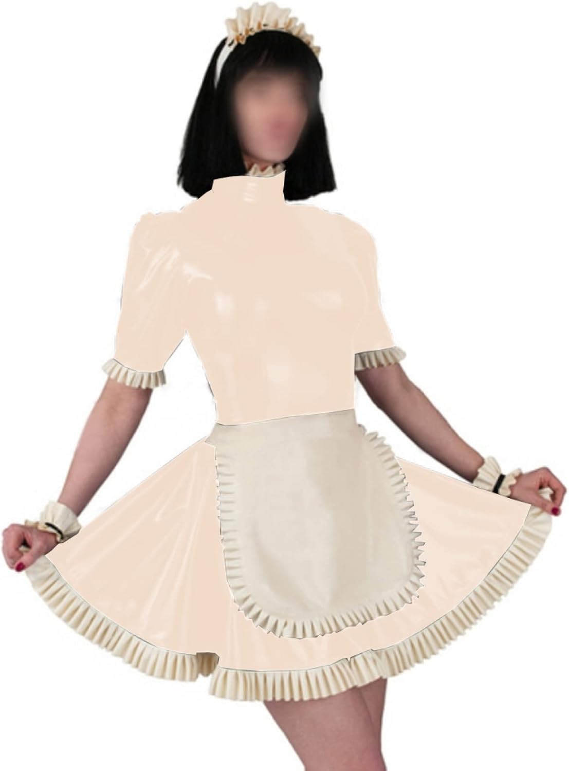 Amazon.com: Plus Size Cute Lolita Ruffle Maid Dress Cosplay Suit with ...