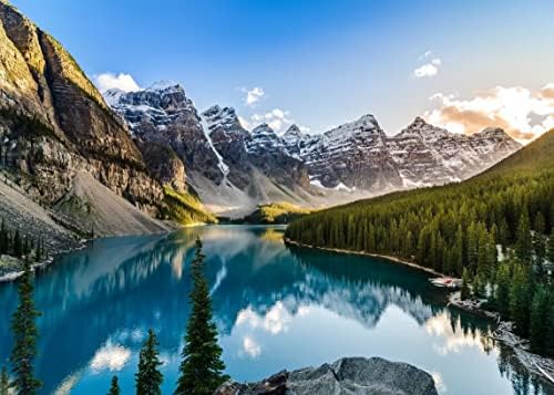 Amazon.com : CORFOTO 10x8ft Mountain Backdrop Nature Scenery Blue Lake ...