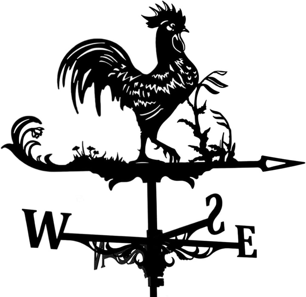 Amazon.com : SWEN Products Rooster Chicken Weathervane (Roof Mount ...