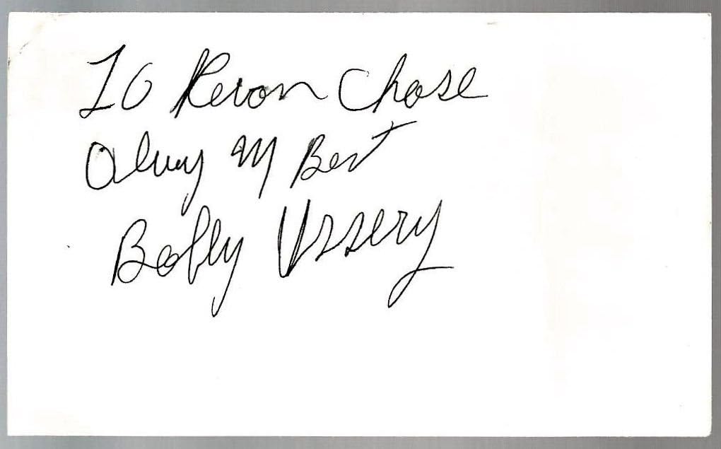 US Racing HOF Jockey Bobby Ussery Signed Auto 3x5 Index Card TOUGH M7 ...