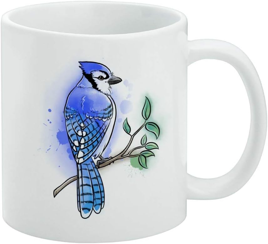 Amazon.com | Blue Jay Watercolor Northeastern Bird Ceramic Coffee Mug ...
