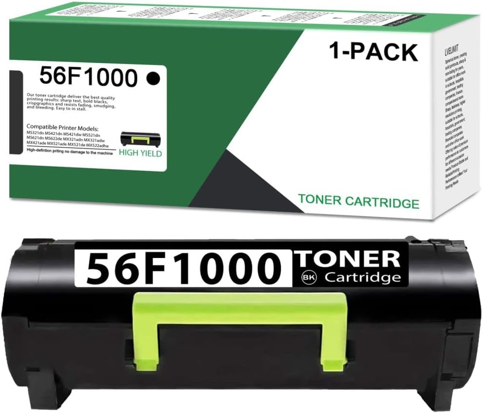 Amazon.com: LVE 56F1000 High Yield Toner Cartridge Replacement for ...