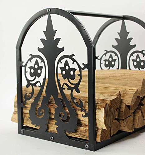 Snapklik.com : Unique Firewood Log Rack, Steel Log Wood Holder Indoor ...