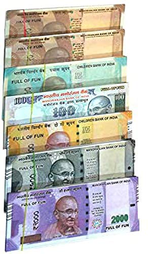 Buy Sanvidecors Gag Toy for Kids 79 Note Dummy Currency Notes for Kids ...