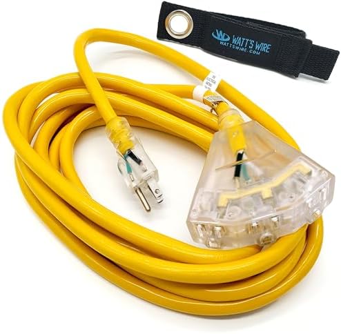 15 ft Outdoor Extension Cord Waterproof - 12 Gauge Heavy Duty Extension ...