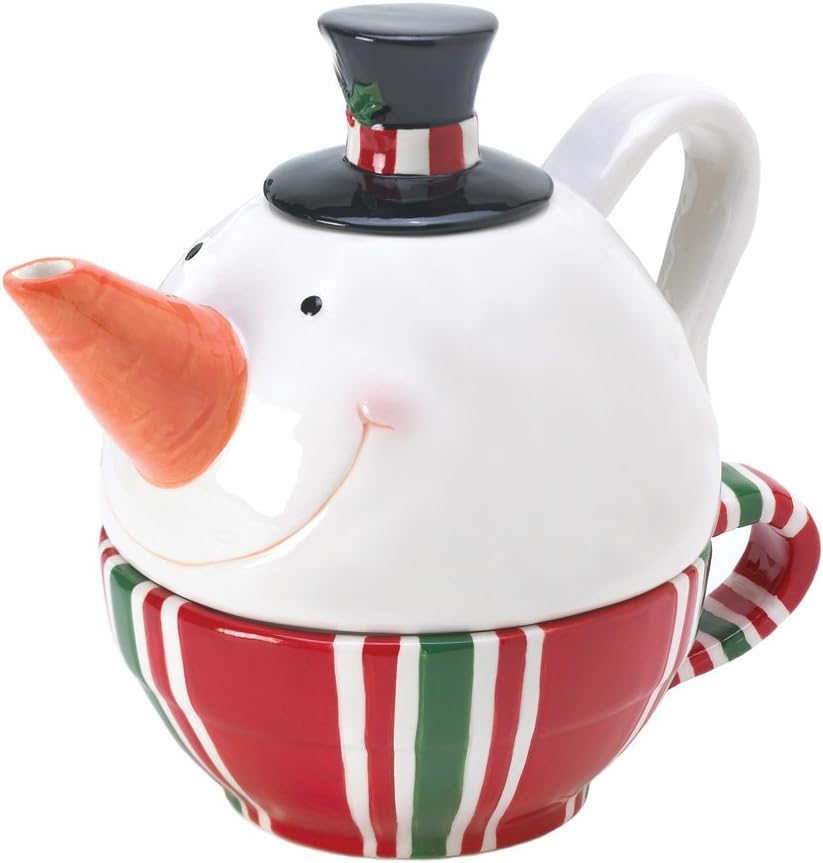 Amazon.com | Furniture Creations Snowman Tea in One Set: Teapots: Teapots