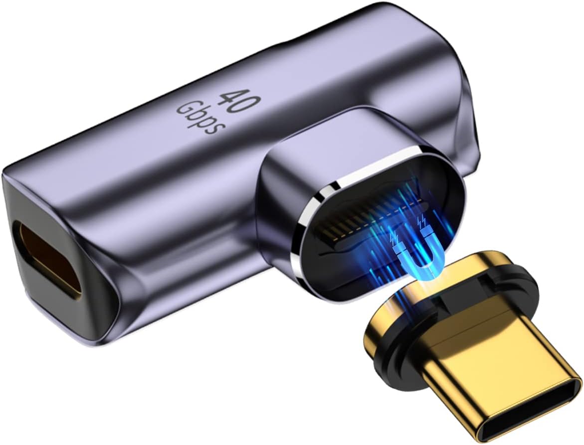 Amazon.com: Mayfan 24 Pin Magnetic USB C Adapter,90 Degree Right Angle Elbow USB 4.0 Adapter ...