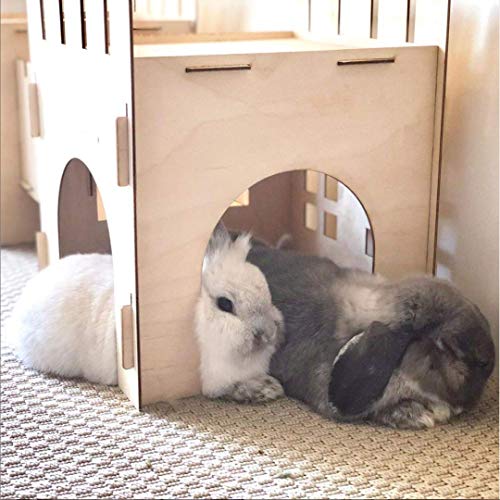 Tokihut Wooden Rabbit Castle with Hideout Tunnel Hideaway and - Want It All