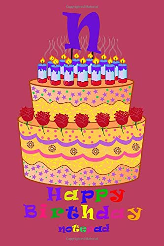 Happy Birthday Notepad: Monogram Initial N Mini Notebook Birthday Card ...