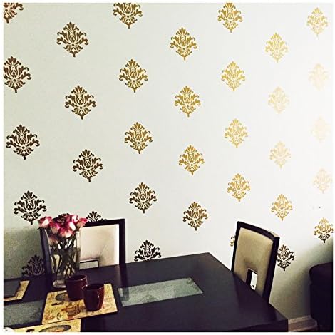Damask set of 18 vinyl wall decal self adhesive wall pattern stickers ...