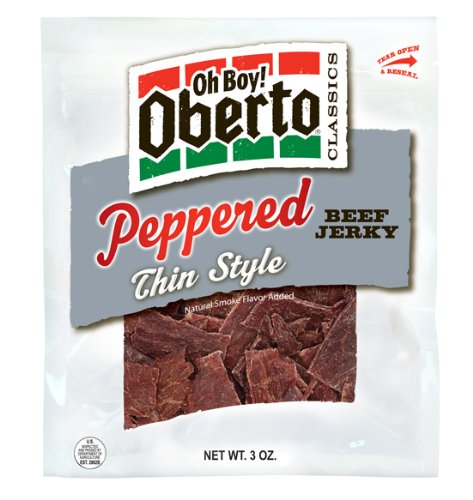 Amazon.com: Oh Boy! Oberto Peppered Thin Style Beef Jerky, 3 Ounce ...