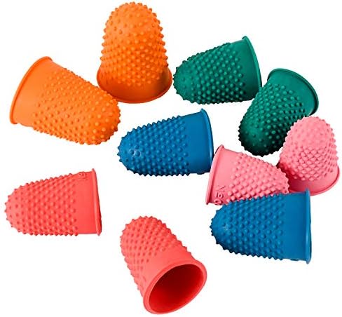 LGT 5 Sizes Rubber Finger Tips 5 Colors Rubber Finger Thimbles ...