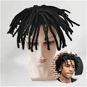 Mens Hair Dreadlock Wig for Black Men, Afro Curly Braids Men's Toupee 4 ...