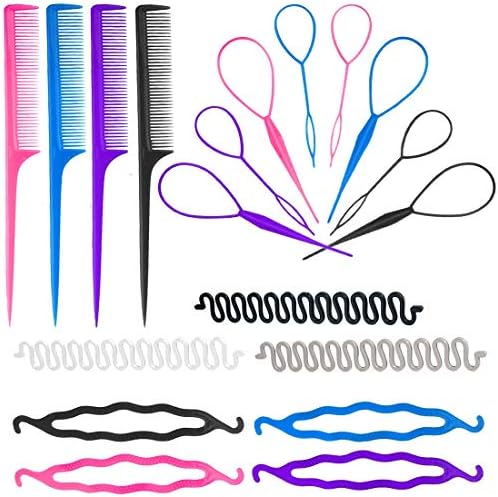 Amazon.com : KWQ 19 Pcs Hair Braiding Tool DIY Hair Styling Tool Kit ...