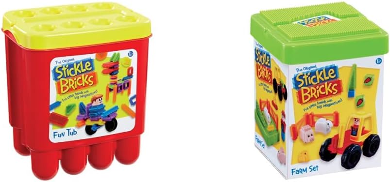 Stickle Bricks TCK07000 Hasbro Stick Fun Tub, Multi-Color & TCK05000 ...