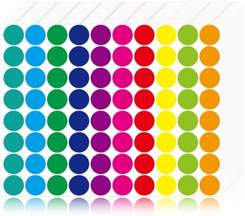 Amazon.com : 1400 PCS Colored Dot Stickers Round Color Coding Labels ...