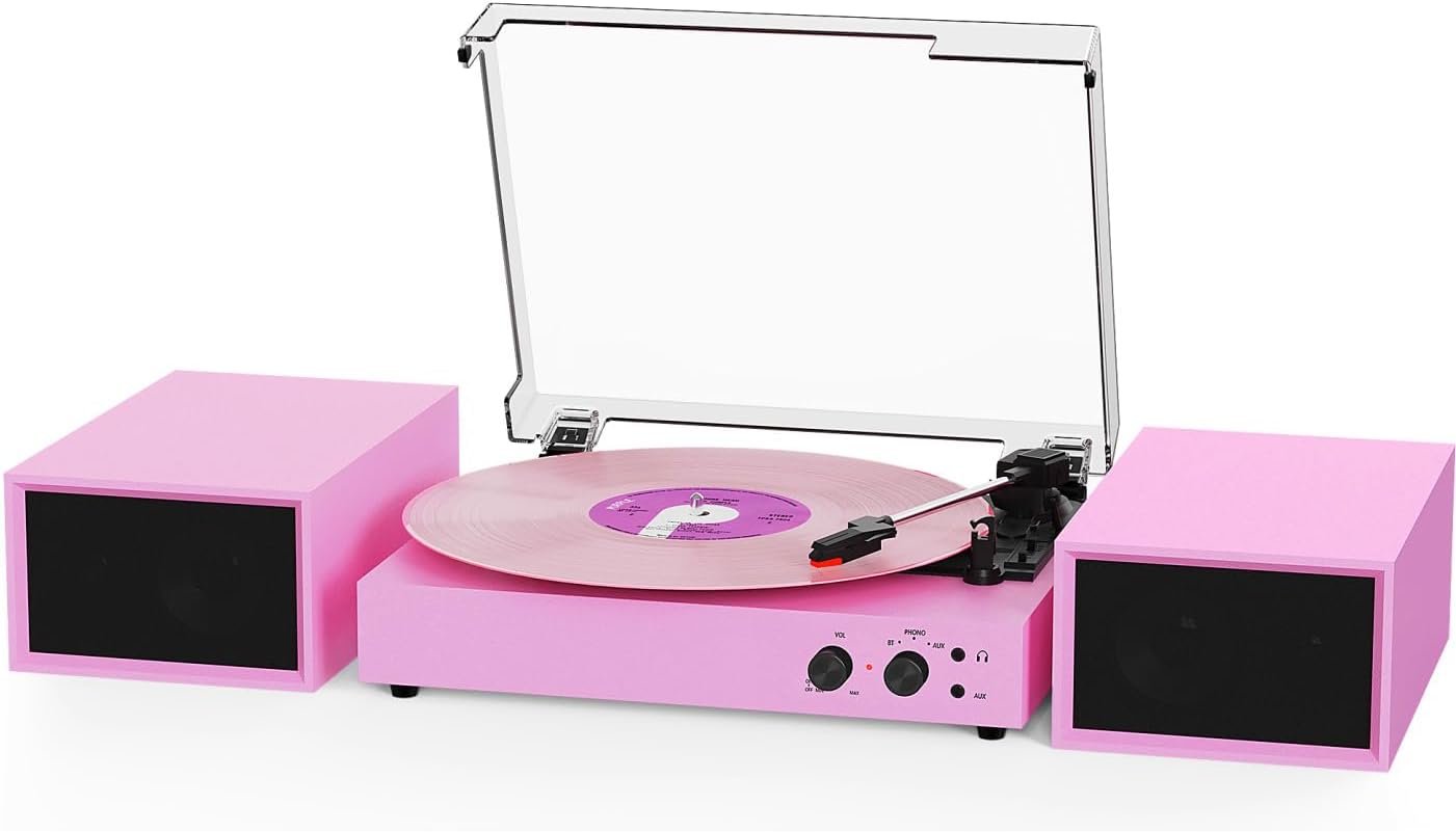 Amazon.com: Vinyl Record Player with External Speakers, Vintage 3-Speed ...