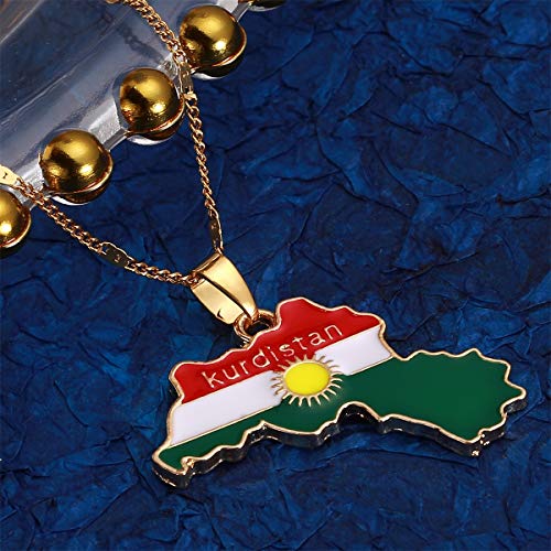 Snapklik.com : Kurdistan Gold Enamel Pendant Necklace Flag Region Map ...