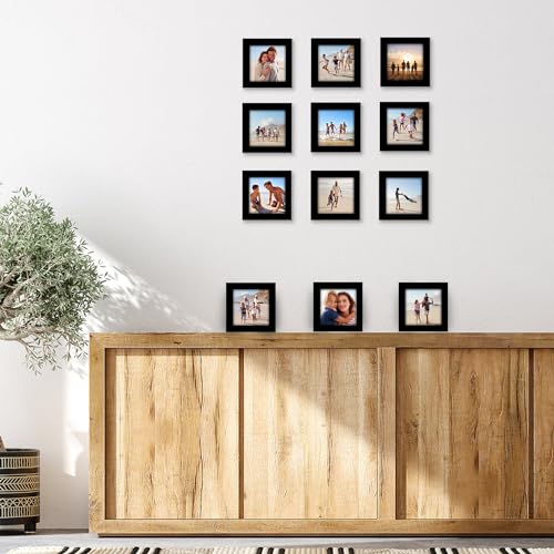 Snapklik.com : Americanflat 12 Piece 4x4 Picture Frames In Black ...
