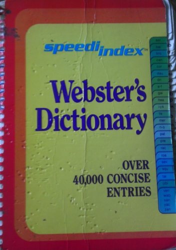 Webster's Dictionary Speedi Index: unknown author: Amazon.com: Books