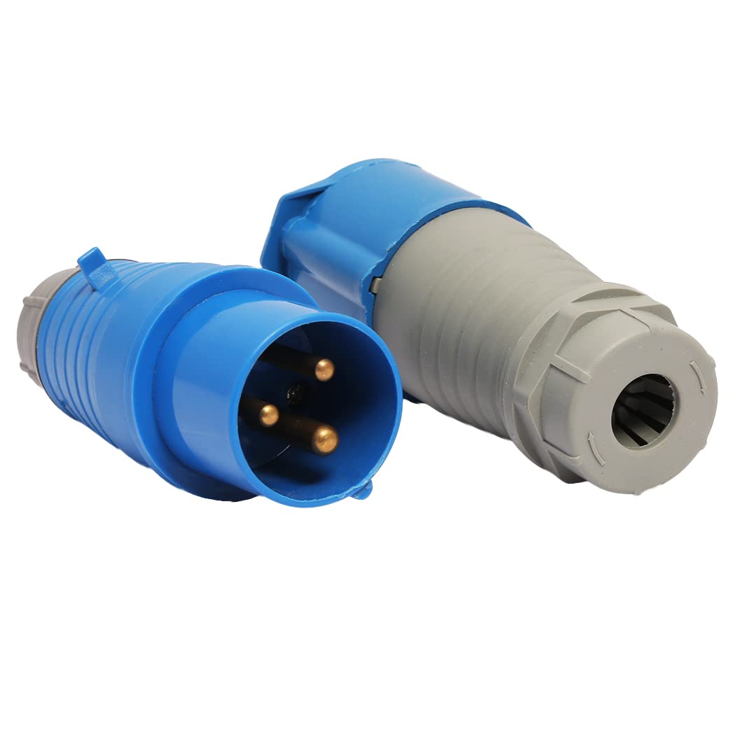 16A/3Pin Industrial Single Phase Plug Socket Coupler Set 220-250V ...